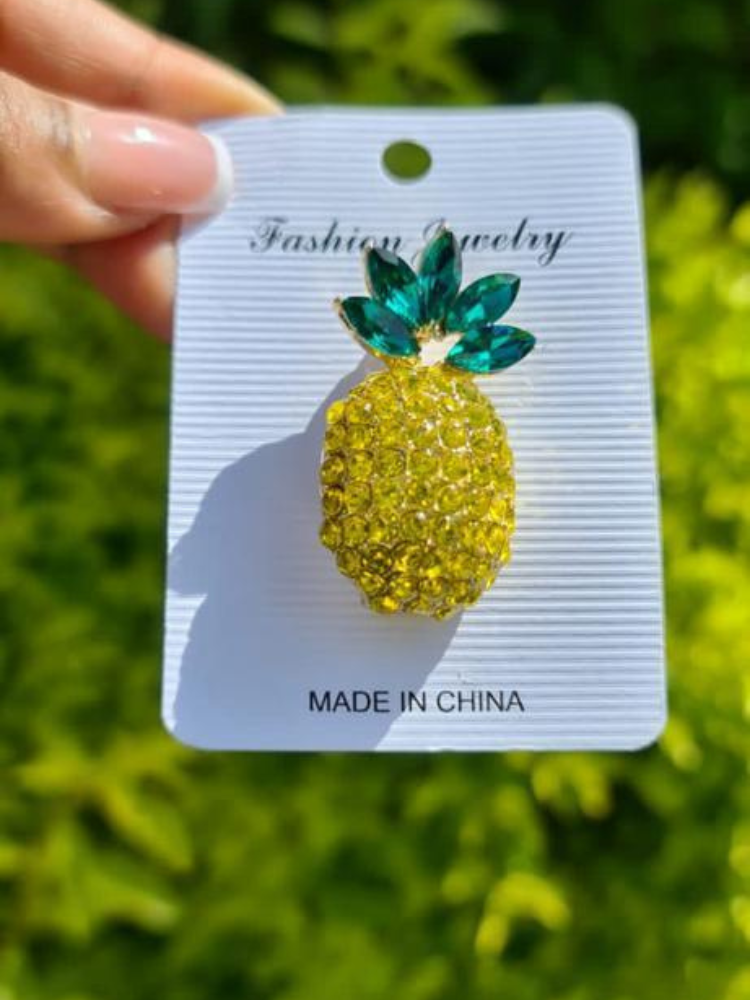 Pineapple Brooch - Yellow & Green – TULI Brands